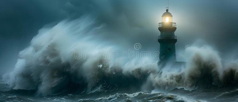Lighthouse Against the Tempest. Concept Lighthouse, Tempest, Stormy ...