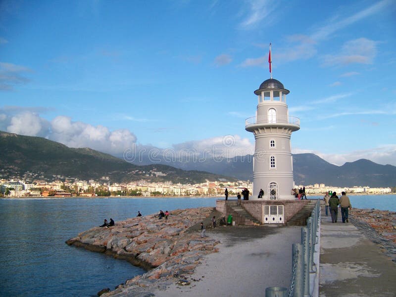 Lighthouse, Alanya, Turkey stock photo. Image of nature - 12967624