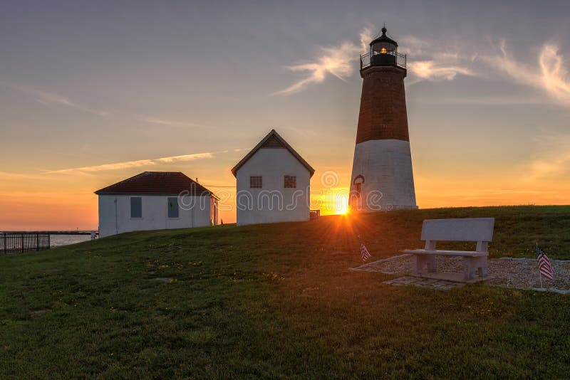 Lighthouse on Atlantic Ocean at Sunset Stock Photo - Image of famous ...