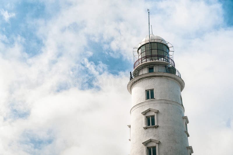 Lighthouse on a Background of Blue Sky Stock Image - Image of panorama ...