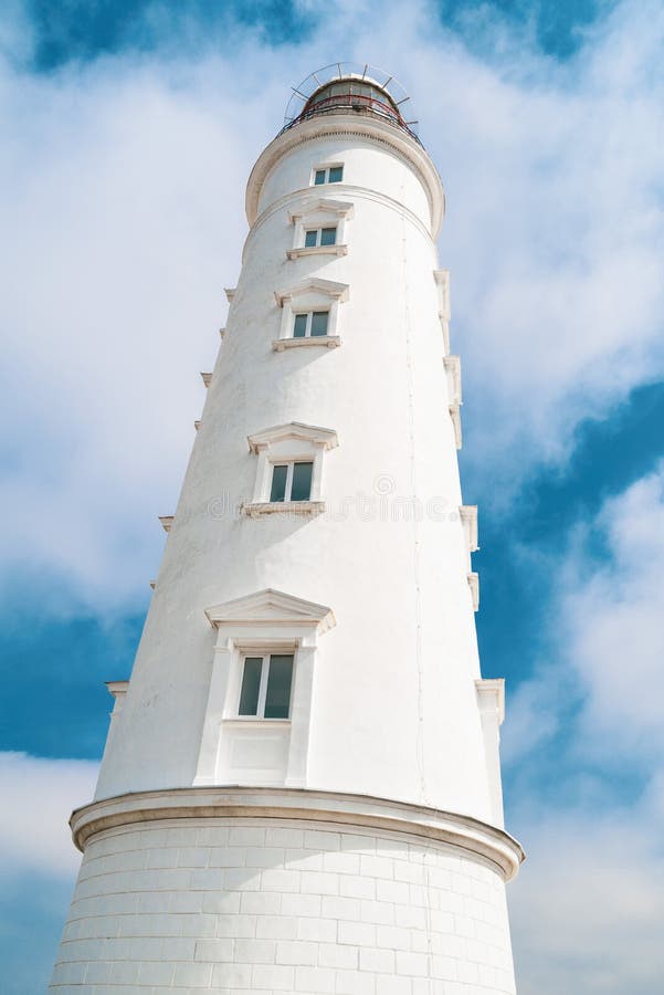 Lighthouse on a Background of Blue Sky Stock Photo - Image of danger ...