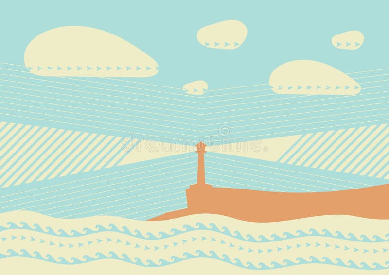 Lighthouse Background Template Poster Illustration Design Stock Vector ...