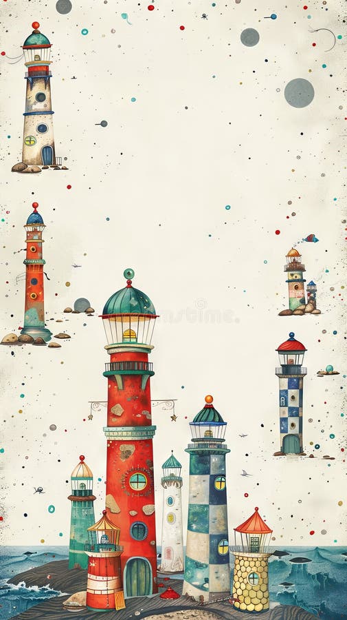 Lighthouse Background Graphic Stock Illustration - Illustration of ...