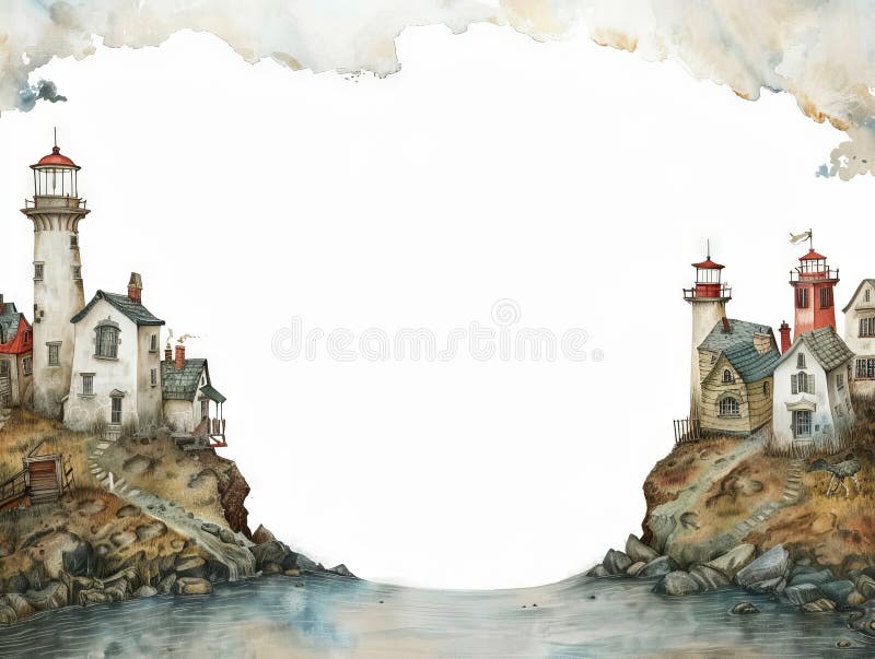 Lighthouse Background Graphic Stock Illustration - Illustration of ...