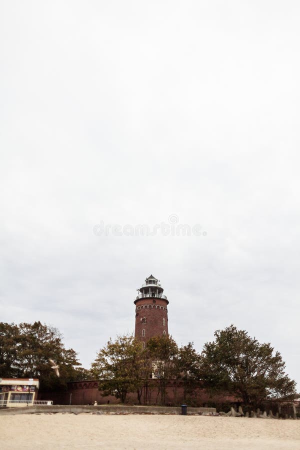 The Lighthouse on the Background of the Sky. Kolobrzeg, Poland ...