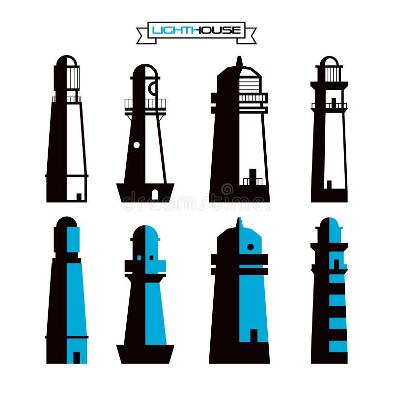 Lighthouse emblem stock vector. Illustration of design - 56970690