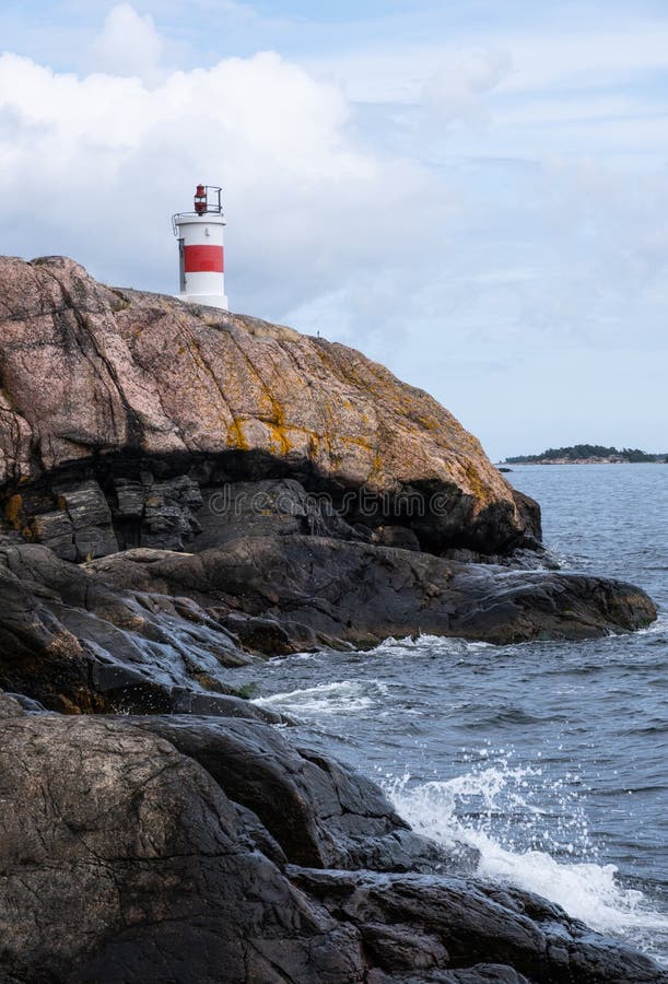 Lighthouse on the Baltic Archipelago, Sweden Stock Photo - Image of ...