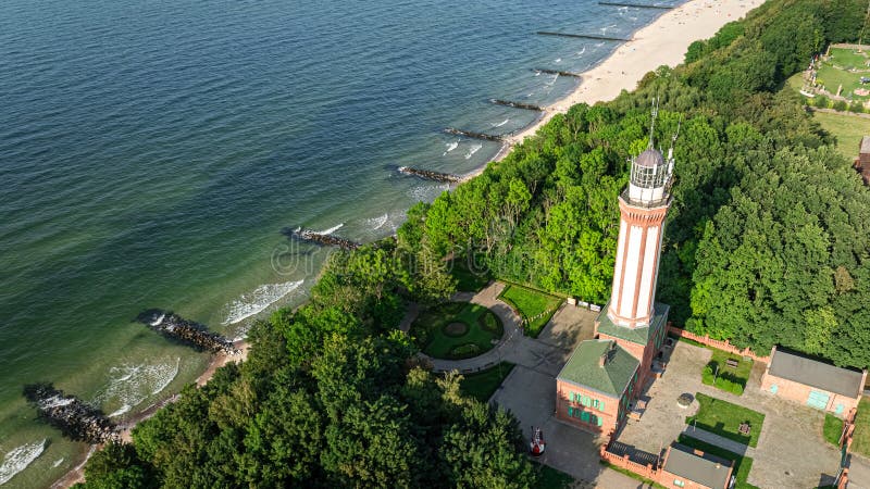 Lighthouse by Baltic Sea at Vacation, Poland. Vacation in Poland Stock ...