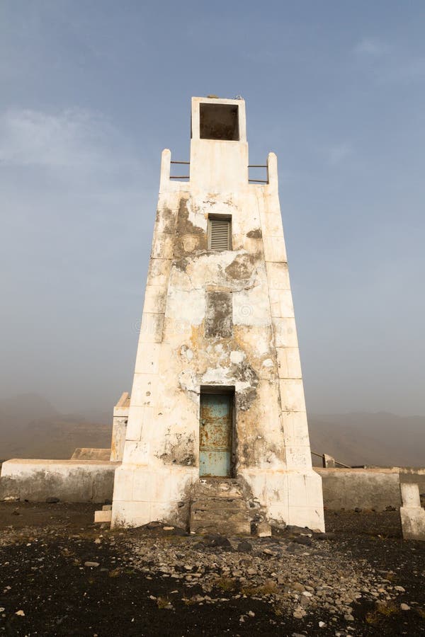 Lighthouse Barril, Cape Verde Stock Image - Image of cloud, memorial ...