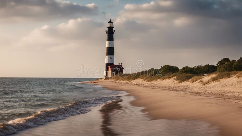 Lighthouse on the Beach Image of the Big Sable Point Lighthouse and the ...