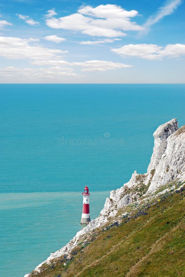 Lighthouse at beachy head stock image. Image of rocks - 20126567