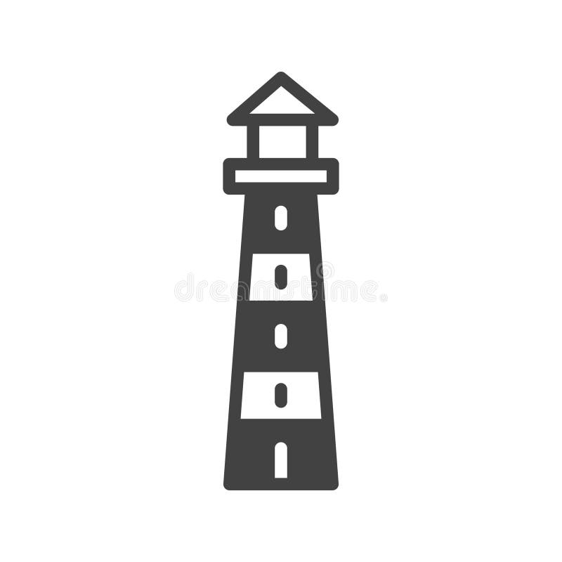 Lighthouse Beacon Icon Flat Vector Illustration Stock Vector ...