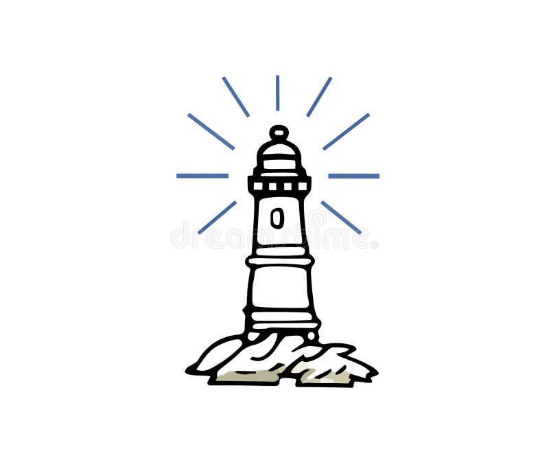 Lighthouse Beacon a Sea Tower Illustration Vector Image Stock Vector ...