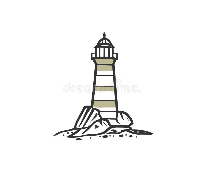 Lighthouse Beacon a Sea Tower Illustration Vector Image Stock ...