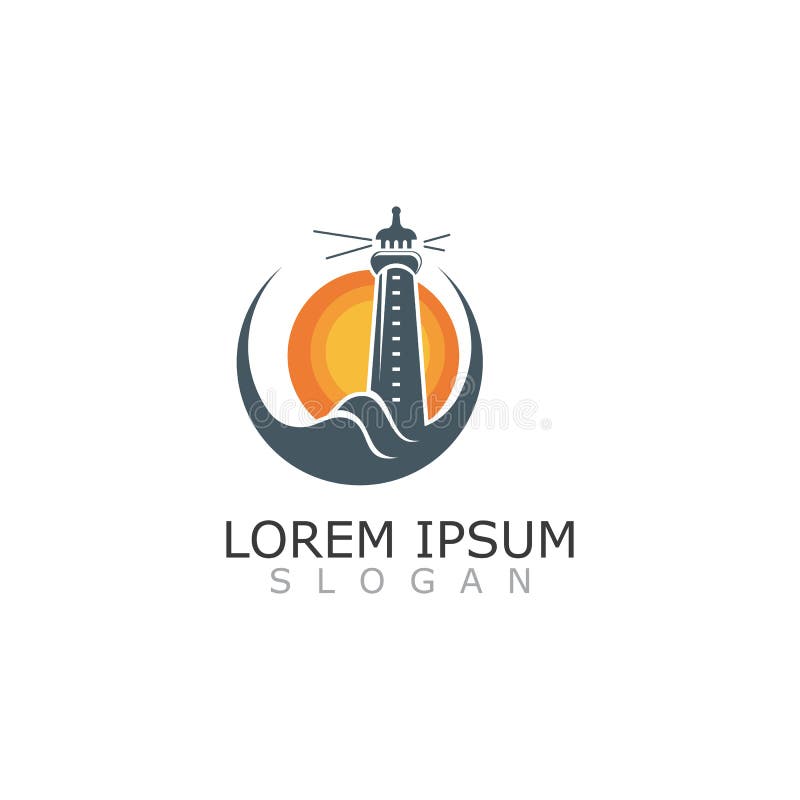 Lighthouse Beacon Tower Logo Vector Illustration Design, Vintage Symbol ...