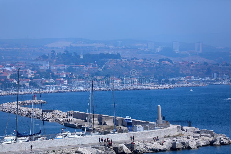 Lighthouse Surrounded by Sea Editorial Stock Photo - Image of ...