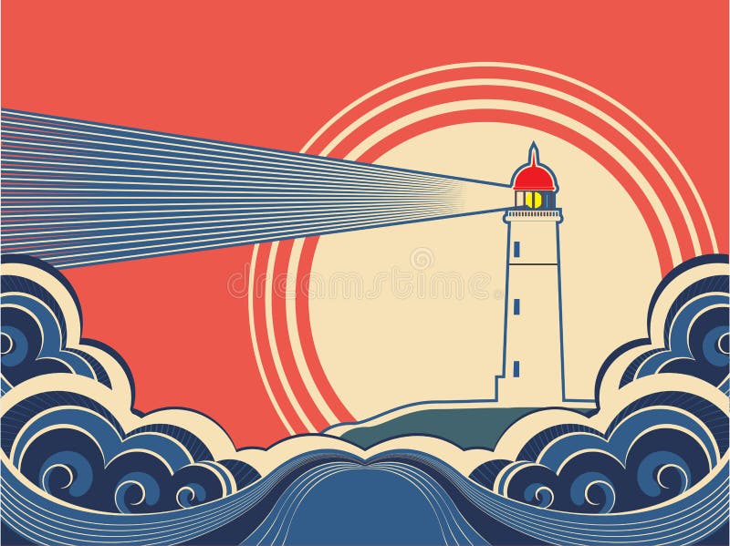 Lighthouse drawing stock vector. Illustration of navigation - 25696208
