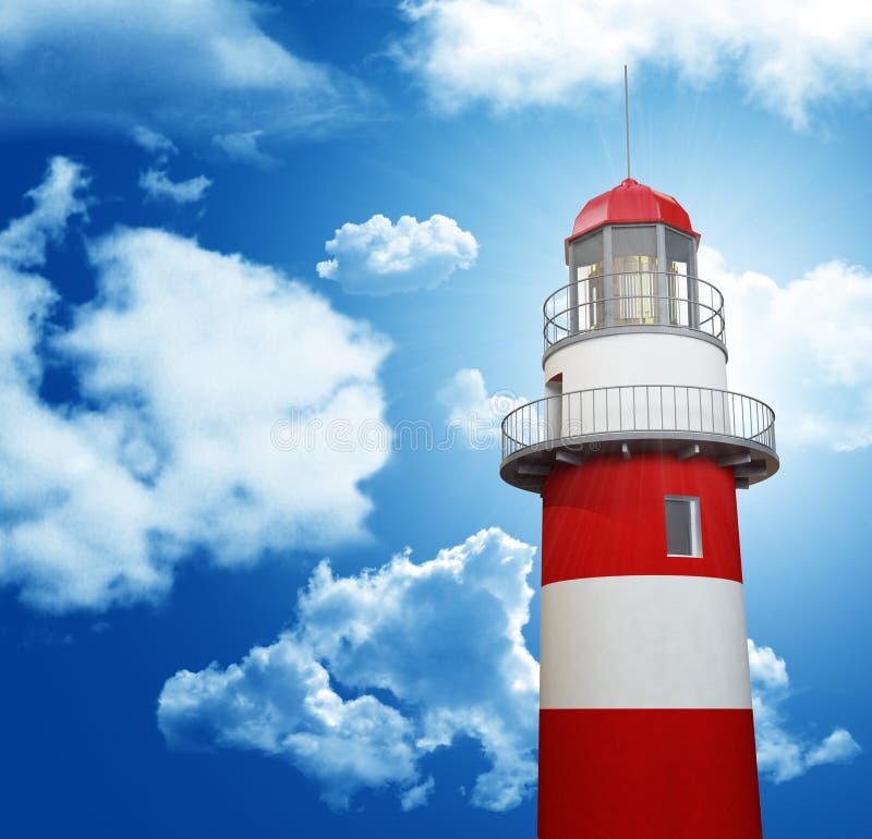 Lighthouse and blue sky stock photo. Image of peaceful - 13042668