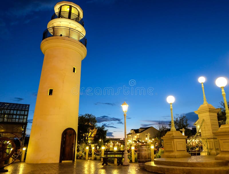 The Lighthouse with Blue Sky Bangkok in Thailand Stock Photo - Image of ...