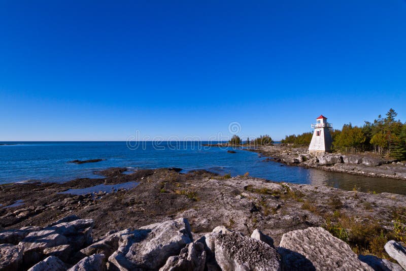 Lighthouse and Blue Sky stock image. Image of autumn - 41194141