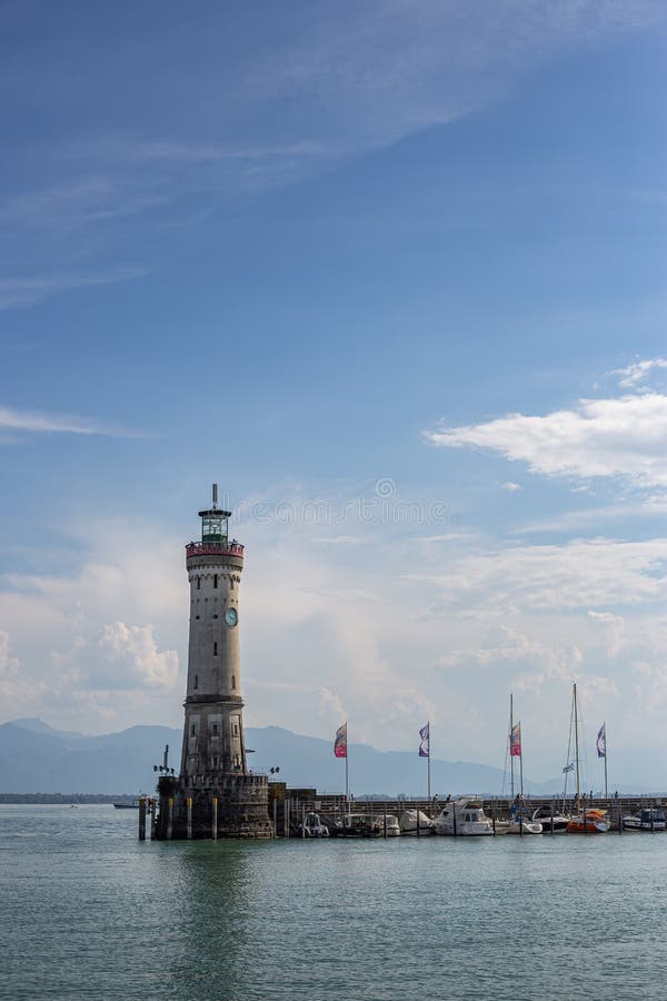 Lighthouse on Bodensee Lindau Editorial Photo - Image of clouds ...