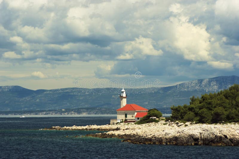 Lighthouse on Brac Island Croatia Stock Image - Image of touristic ...