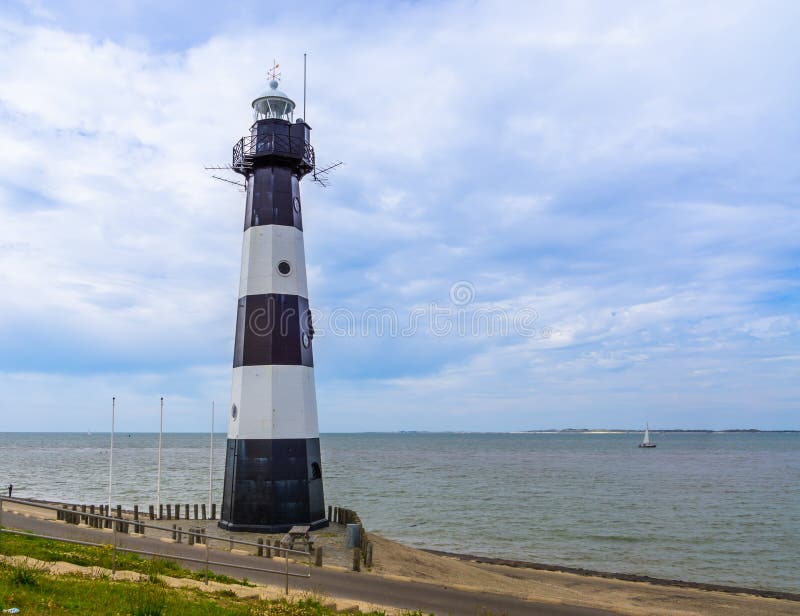 The Lighthouse at Breskens Beach, Zeeland, the Netherlands Stock Photo ...