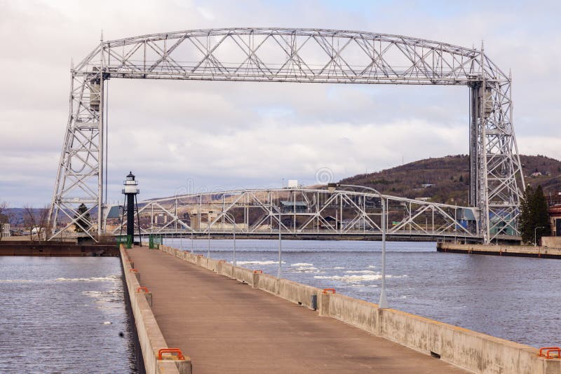 Lighthouse Bridge on Bay stock image. Image of architecture - 19703659