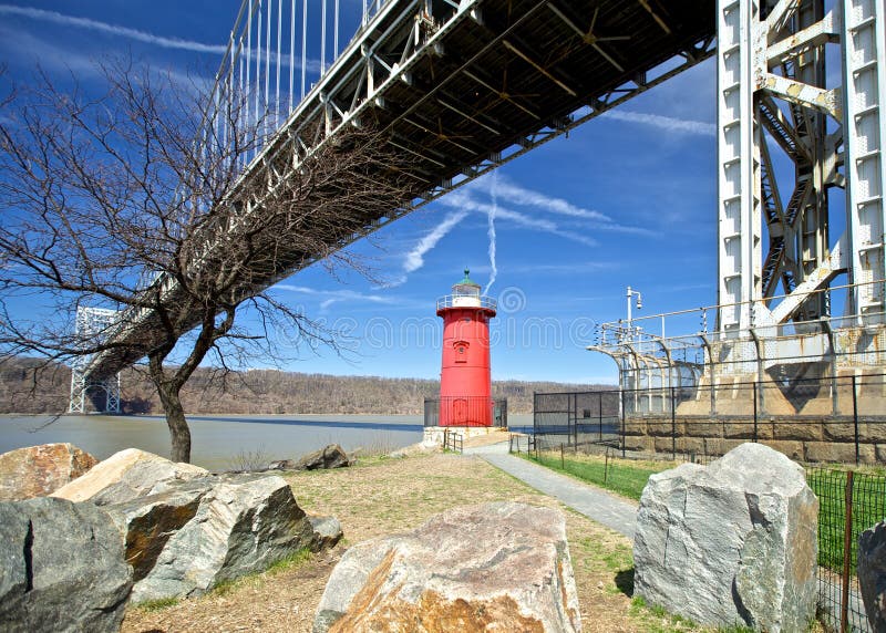 Lighthouse and bridge stock photo. Image of george, lighthouse - 40770544
