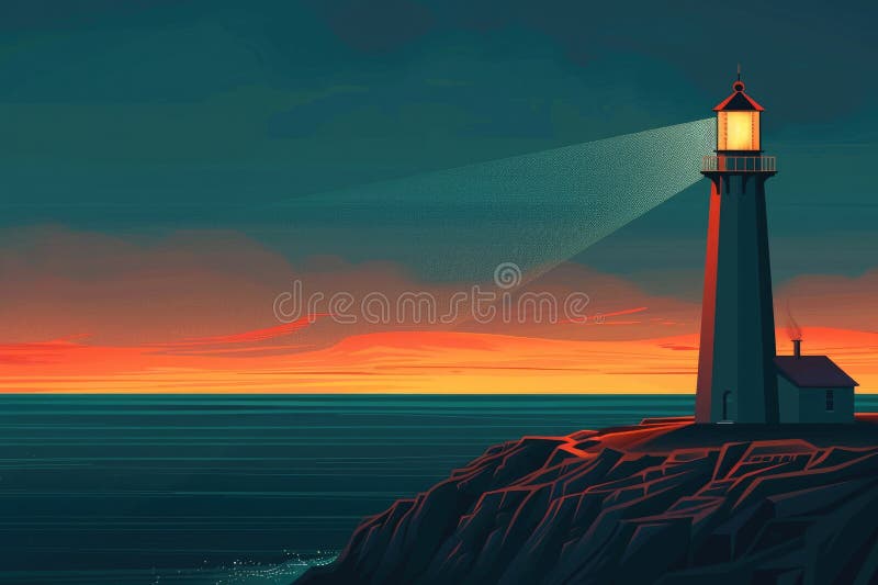 A Lighthouse with a Bright Light on Top, Ideal for Maritime Concepts ...