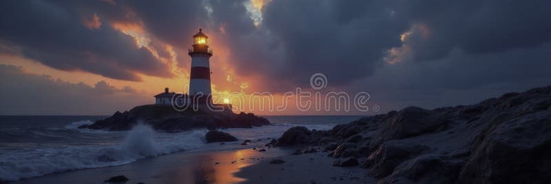 Lighthouse with a Broken Light Beam on the Ground, Broken, Damage Stock ...