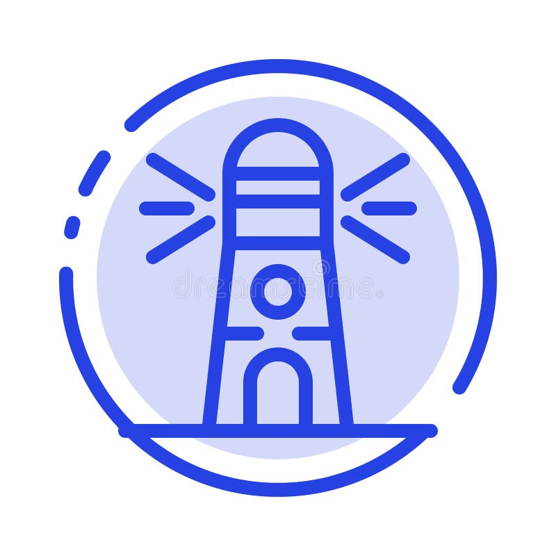 Lighthouse, Building, Navigation, House Blue Dotted Line Line Icon ...