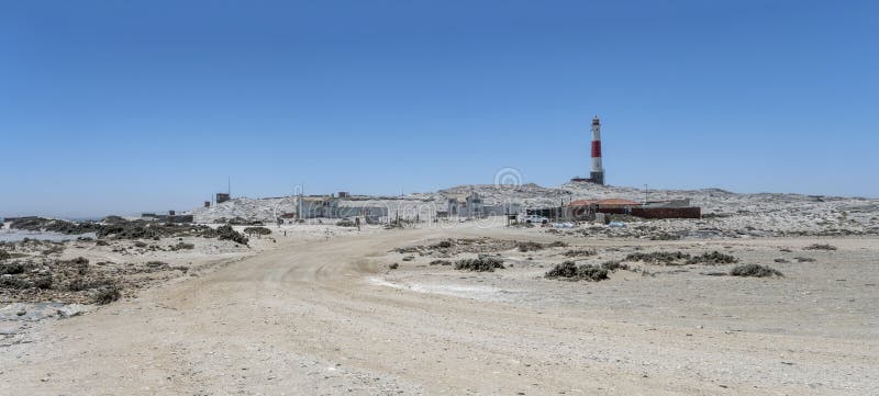 Lighthouse and Buildings at Cape, Diaz Point, Namibia Stock Photo ...