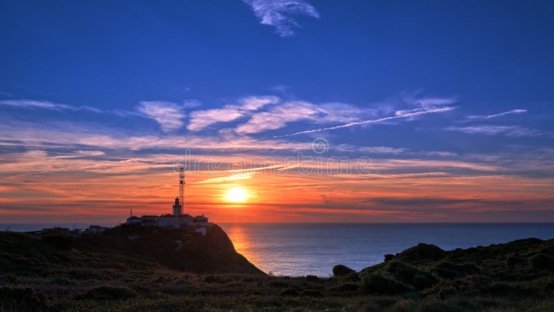 Lighthouse at Cabo Da Roca in Portugal Stock Photo - Image of coast ...