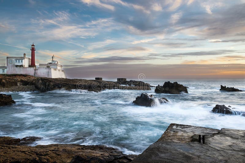 Lighthouse in Cabo Raso, Portugal Stock Image - Image of lighthouse ...