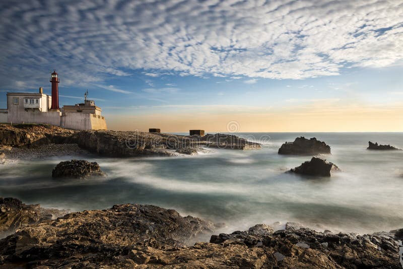 Lighthouse in Cabo Raso, Portugal Stock Photo - Image of ocean ...