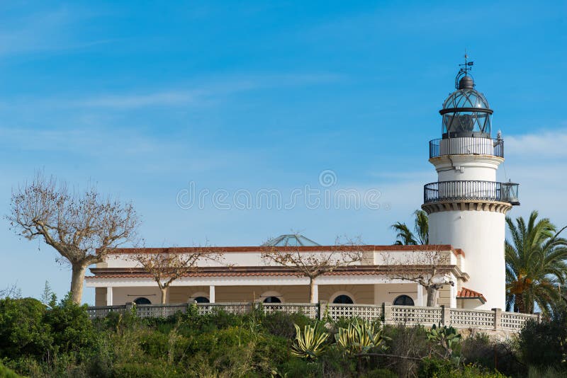Lighthouse Calella stock image. Image of plant, rough - 49062677