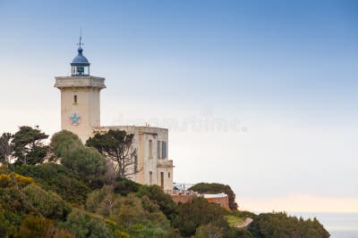 Lighthouse in Cap Malabata, Tangier, Morocco Stock Image - Image of ...