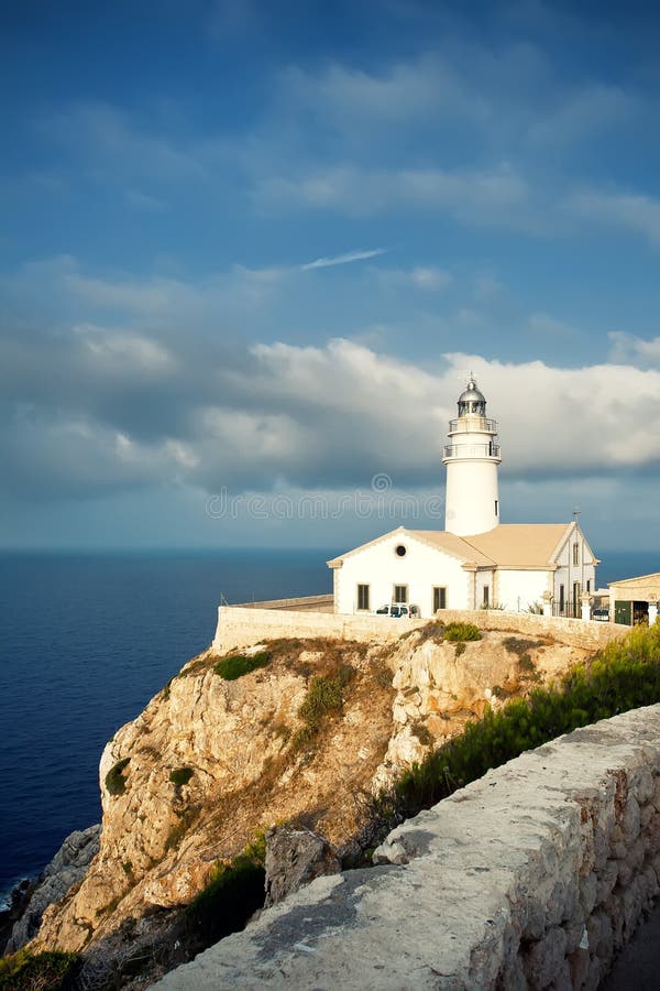 Lighthouse Capdepera in Mallorca Stock Image - Image of green, rock ...