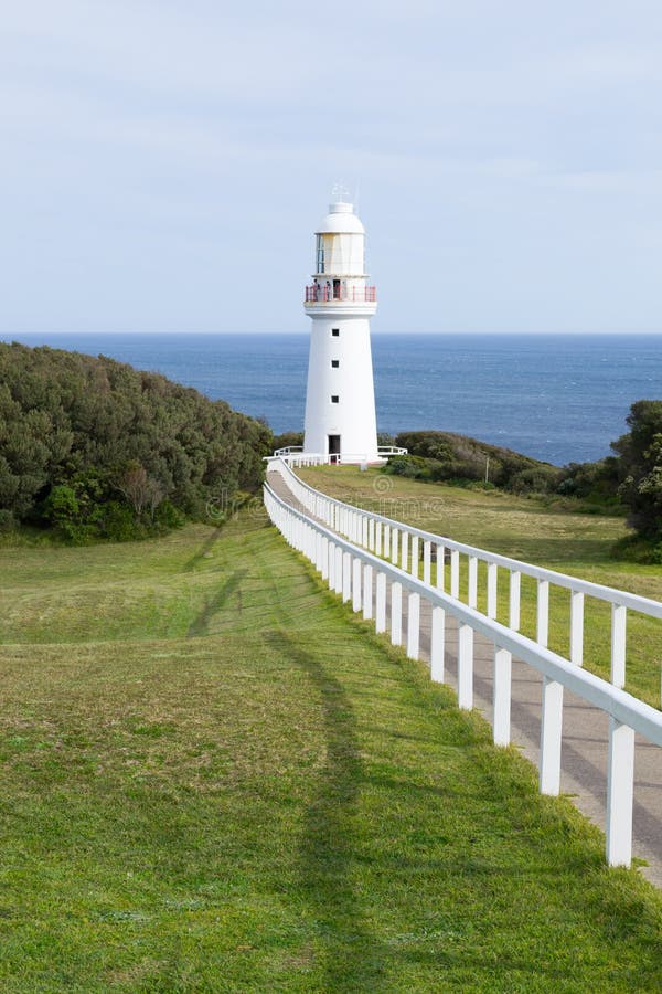Lighthouse at Cape Otway by the Great Ocean Road Stock Photo - Image of ...
