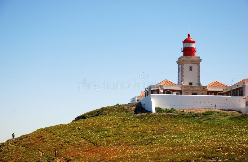 Lighthouse on Cape Roca(Portugal) Stock Photo - Image of nautical, fort ...