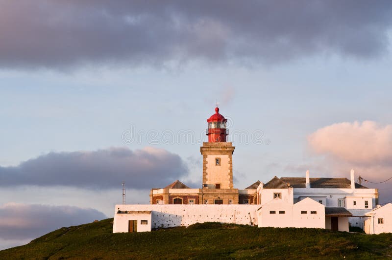 Lighthouse Cape of Roca, Portugal Stock Image - Image of afternoon ...