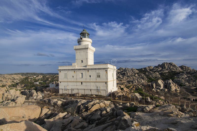 Lighthouse of Capo Testa in Sardinia Stock Photo - Image of santa ...
