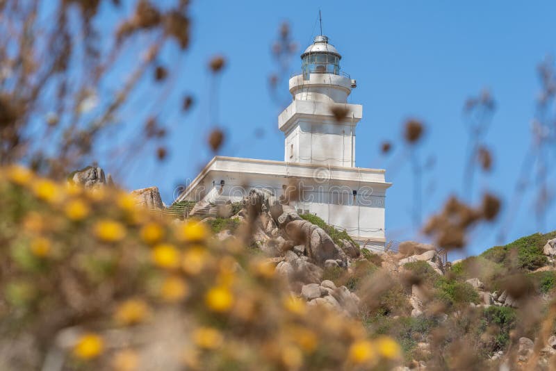 Lighthouse in Capo Testa - Sardinia Stock Photo - Image of ...