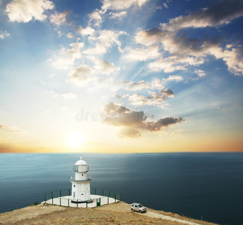 Lighthouse and car stock image. Image of light, majestic - 54177681