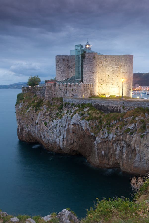 Nightfall in Castro Urdiales Stock Image - Image of landscape ...