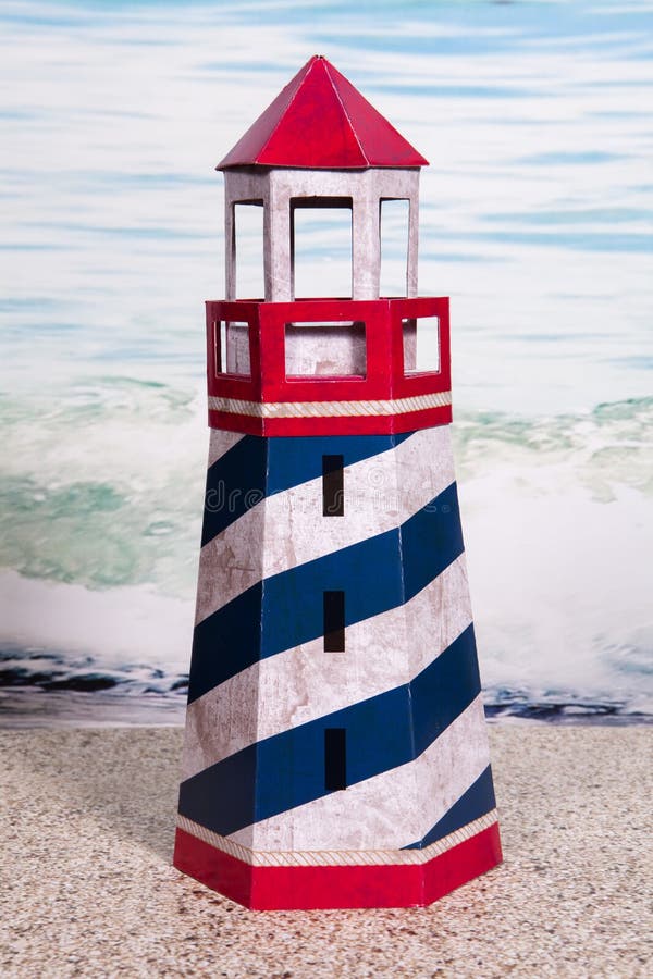 Lighthouse Centerpiece stock photo. Image of beach, decor - 74194186