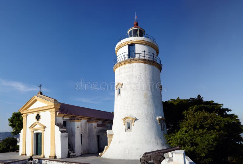 Lighthouse and Chapel at Guia Fort in Macau, China Stock Photo - Image ...