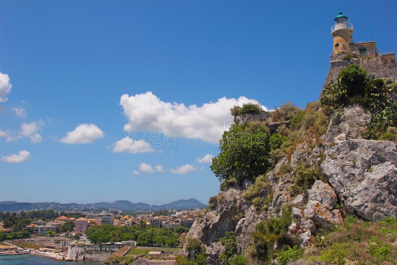 Lighthouse on a cliff stock image. Image of danger, lighthouse - 41157709