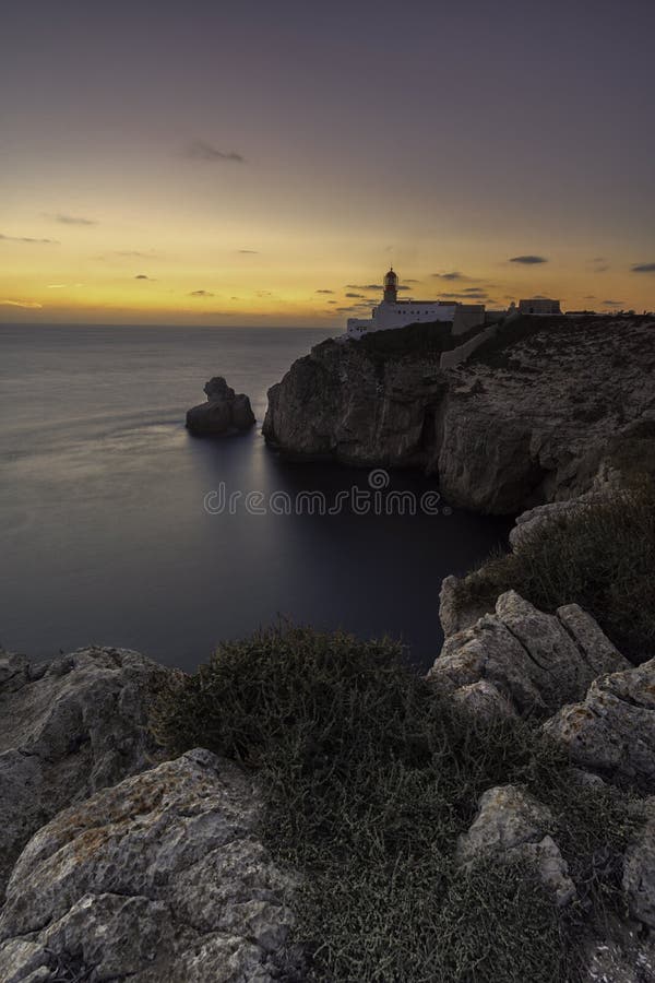Lighthouse Cliff Moonlight and Clouds in the Sky Stock Image - Image of ...